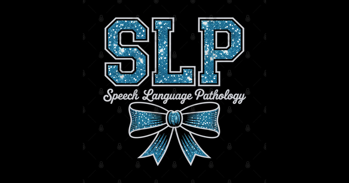 SLP Speech Language Pathology Floral Coquette Blue Bow - Slp Speech ...