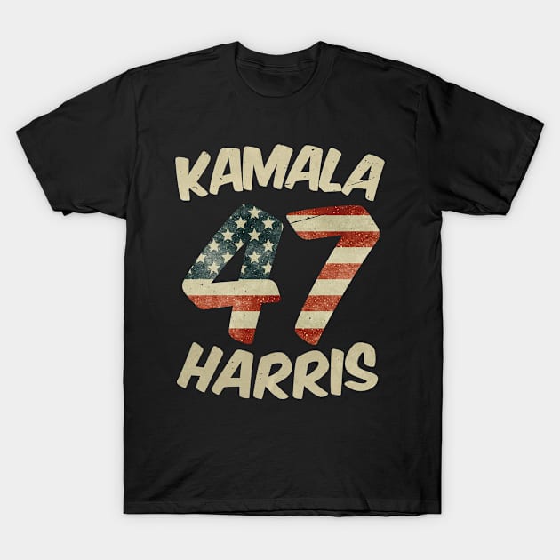 KAMALA HARRIS 47 PRESIDENT 47 RETRO DESIGN - Kamala Harris 47 - T-Shirt ...