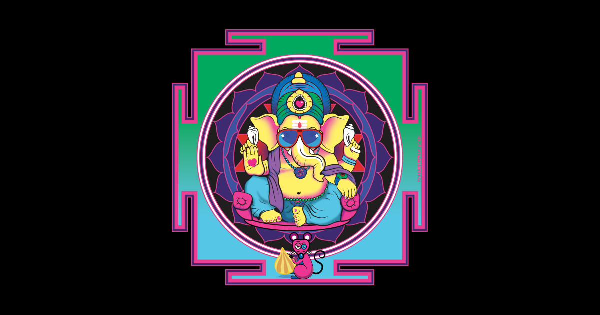 PSY GANESH - Digital Artwork - Sticker | TeePublic