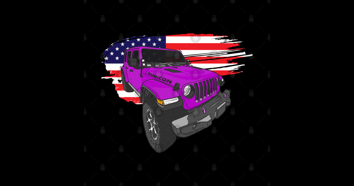Jeep Wrangler with American Flag - Purple - Jeep American Flag ...