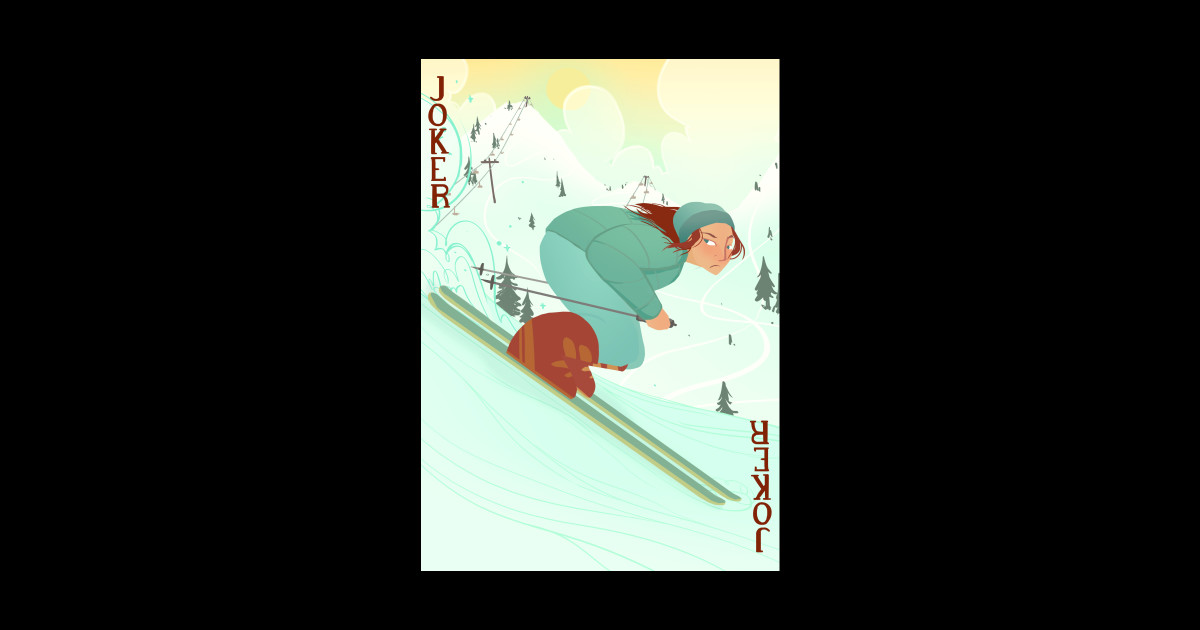 Ski Playing Card - Ski - Sticker | TeePublic
