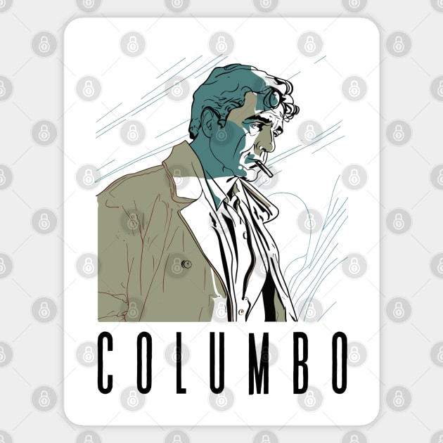 Columbo --- Retro Fan Artwork - Columbo - Sticker | TeePublic