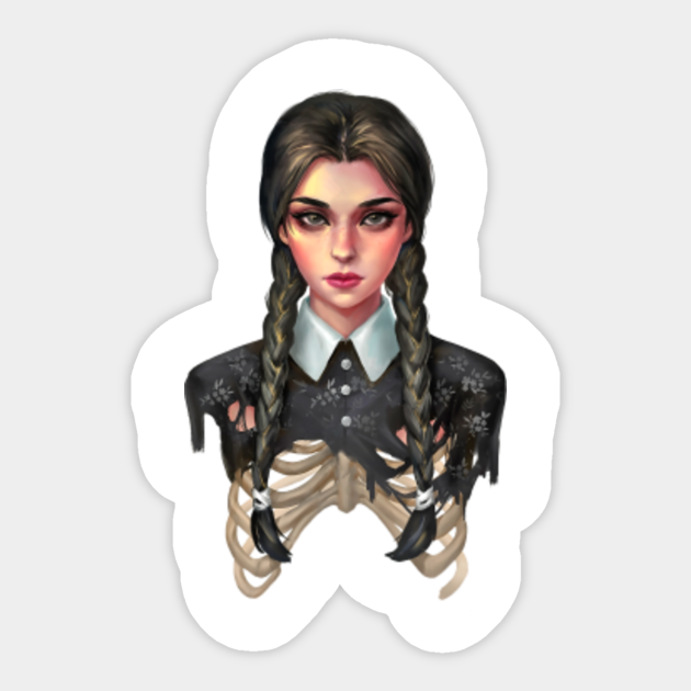Wednesday Addams Fanart Sticker - Wednesday Addams - Sticker | TeePublic