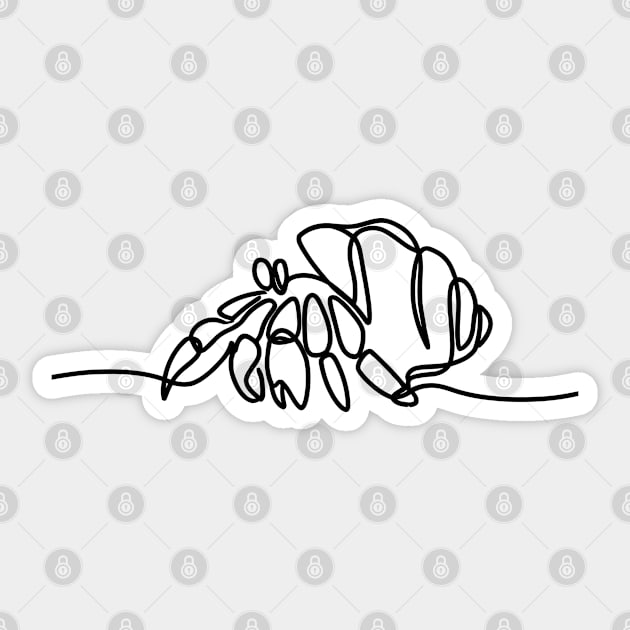 Hermit Crab Line Drawing - Hermit Crab - Sticker | TeePublic