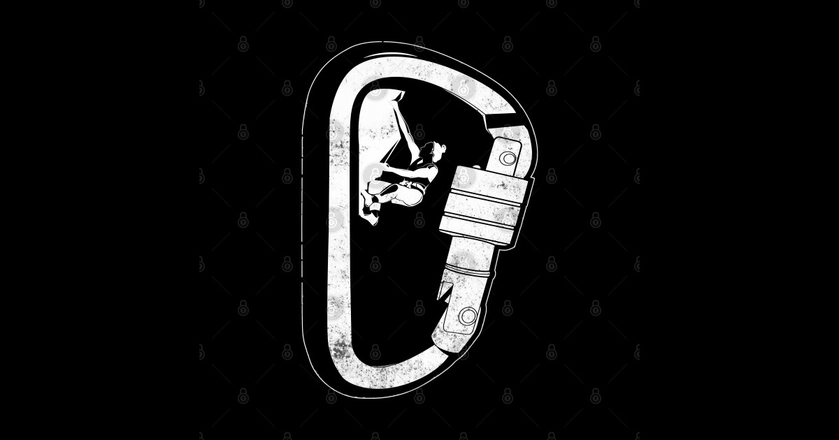 Climbing Girl - Climb Carabiner Gift - Climbing - Sticker | TeePublic