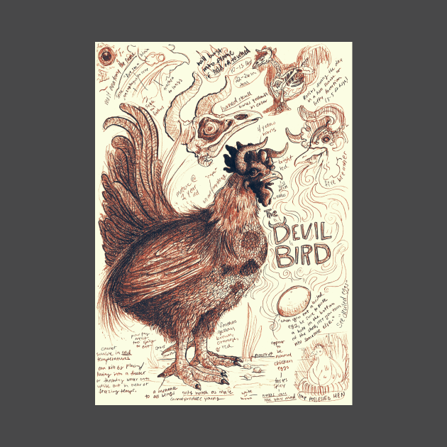 Devil Bird Cryptid Rooster - Rooster - T-Shirt | TeePublic