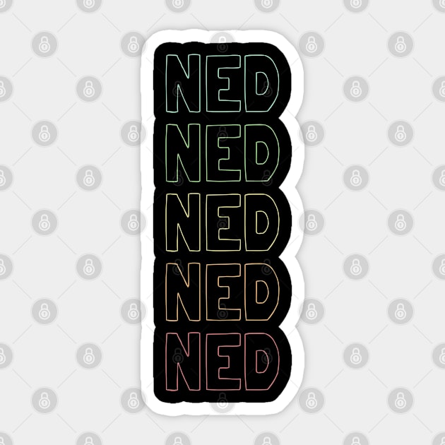 Ned Name Pattern - Ned - Sticker | TeePublic