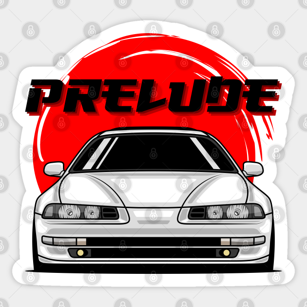 White Prelude MK4 Front - Prelude - Sticker | TeePublic