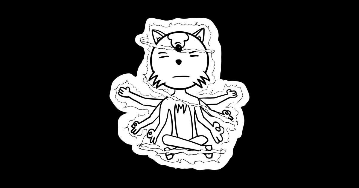 Trunks the Cat Inner Peace - Cat Yoga Mediation - Sticker | TeePublic