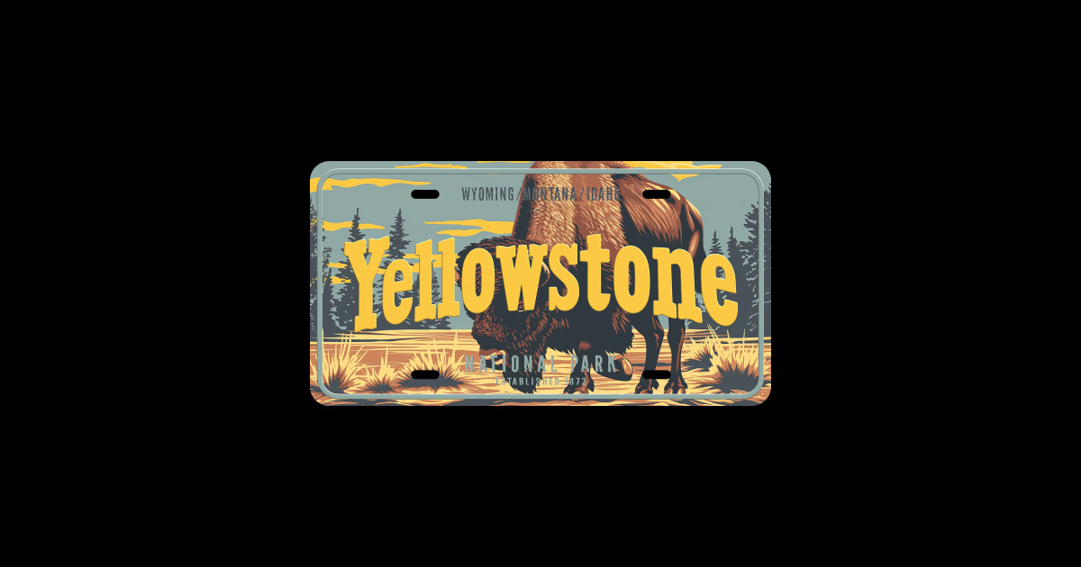 Yellowstone National Park License Plate - Yellowstone National Park ...