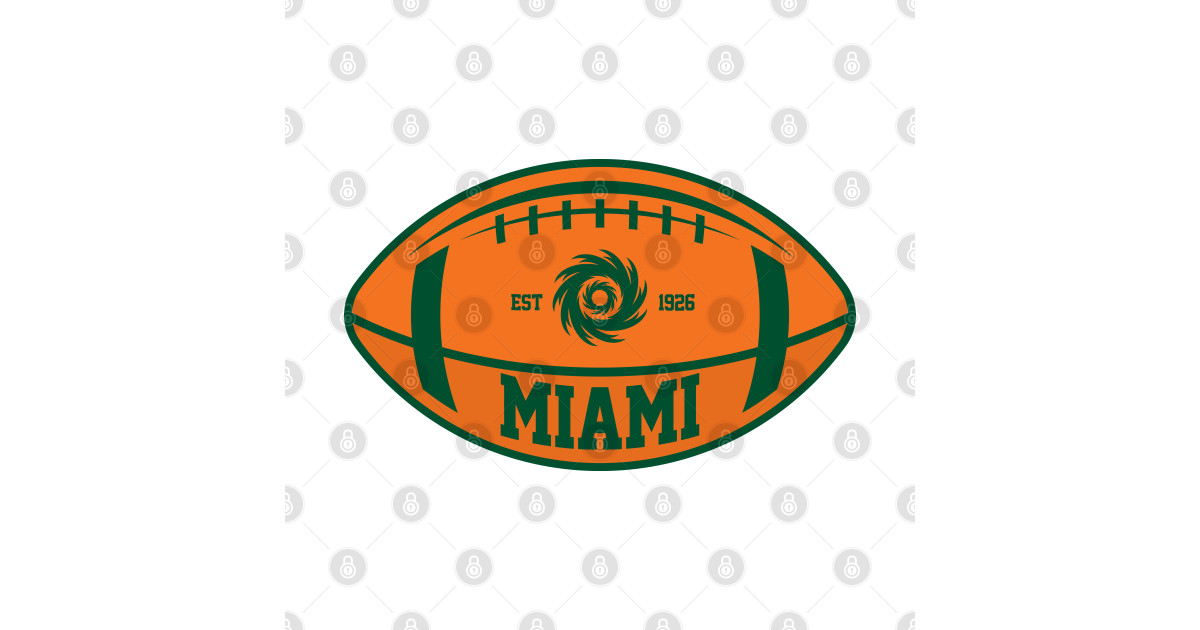Miami Team Colors Football - Miami Hurricanes - T-Shirt | TeePublic