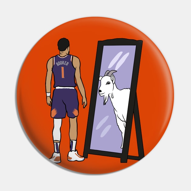 Devin Booker Mirror GOAT - Devin Booker - Pin | TeePublic