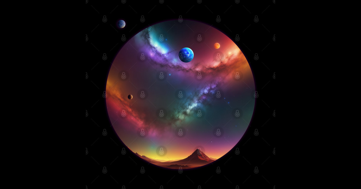 Planets in Space - Cosmic Exploration Design - Space - Sticker | TeePublic