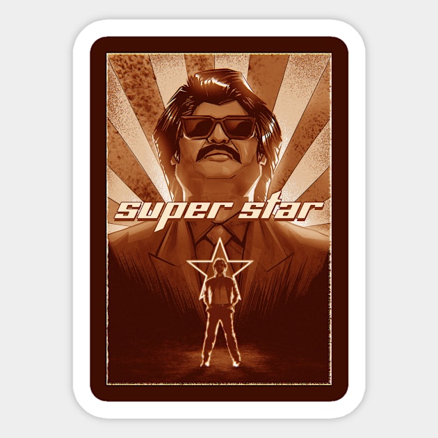 Super star rajini - Super Star - Sticker | TeePublic