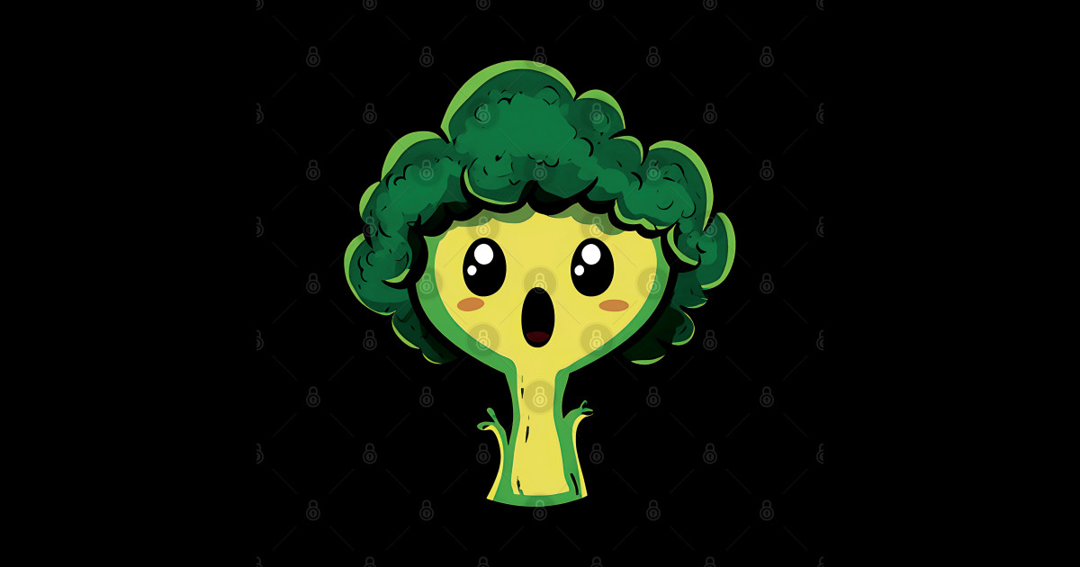 Broccoli makes a shocked face - Broccoli - Sticker | TeePublic