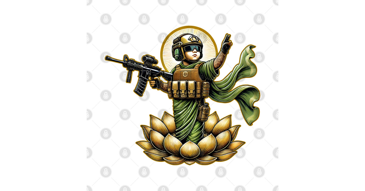 Tactical Young Buddha - Buddha - T-Shirt | TeePublic