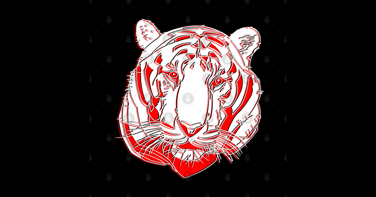 Chinese Tiger Head Feline portrait Wildcat face profile - Wildcat ...