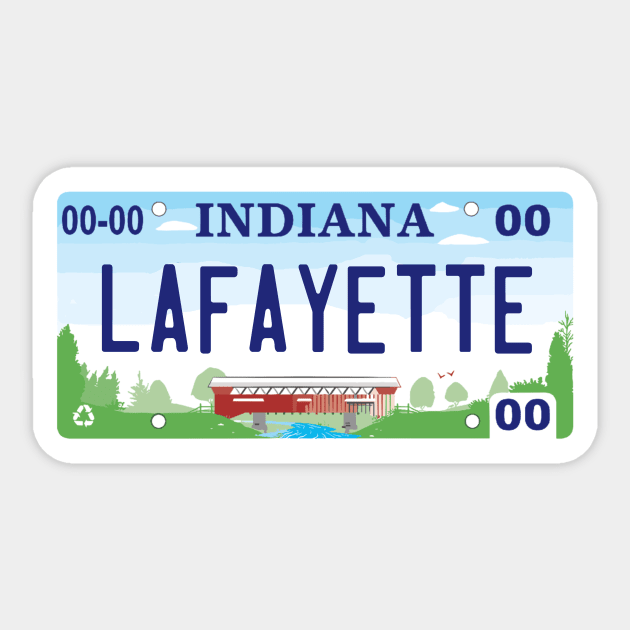 Lafayette Indiana License Plate - Lafayette Indiana - Sticker | TeePublic