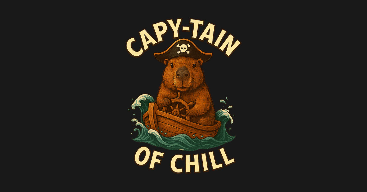 Capy-tain of Chill – Funny Pirate Capybara Design - Capybara Pirate - T ...