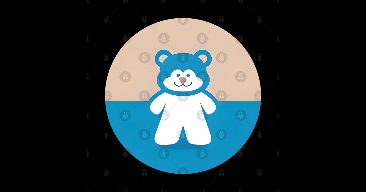 blue teddy bear - Baby Bear - Sticker | TeePublic