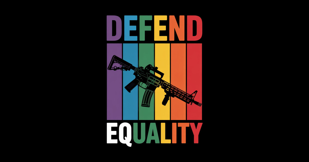 Defend Equality - LGBT - Gay Flag - Assault Rifle - Lgbt Gay Flag ...