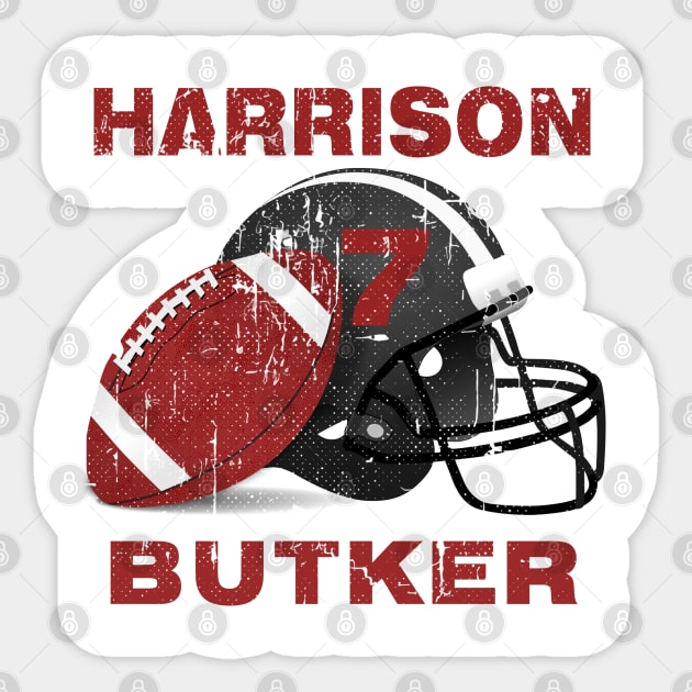 harrison butker vintage Redcolor - Harrison Butker - Sticker | TeePublic