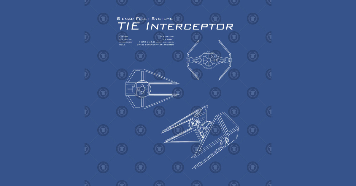 TIE Interceptor Blueprints - Star Wars - Tapestry | TeePublic