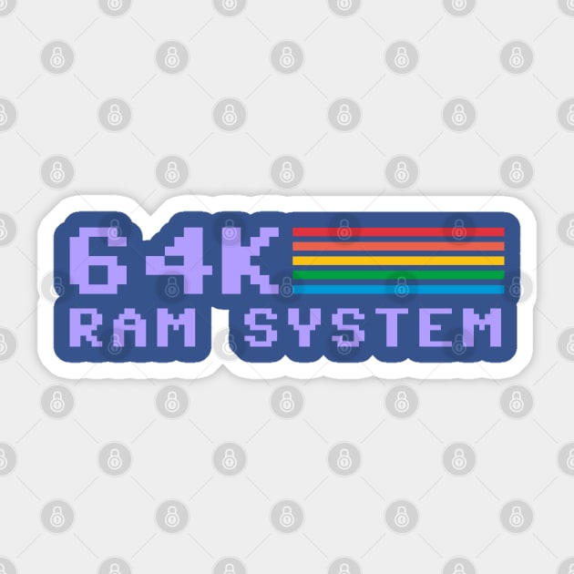 64K Ram System - Commodore 64 - Sticker | TeePublic