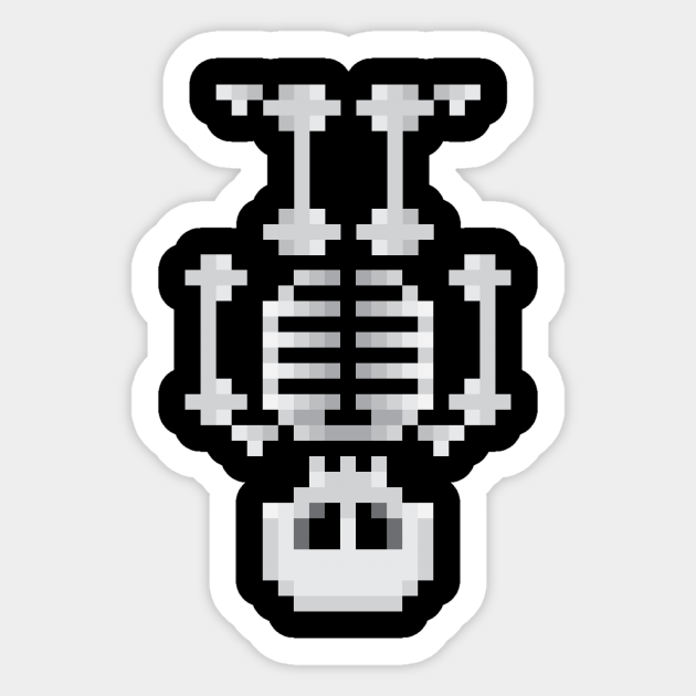 8 Bit Skeleton - Skeleton - Sticker | TeePublic
