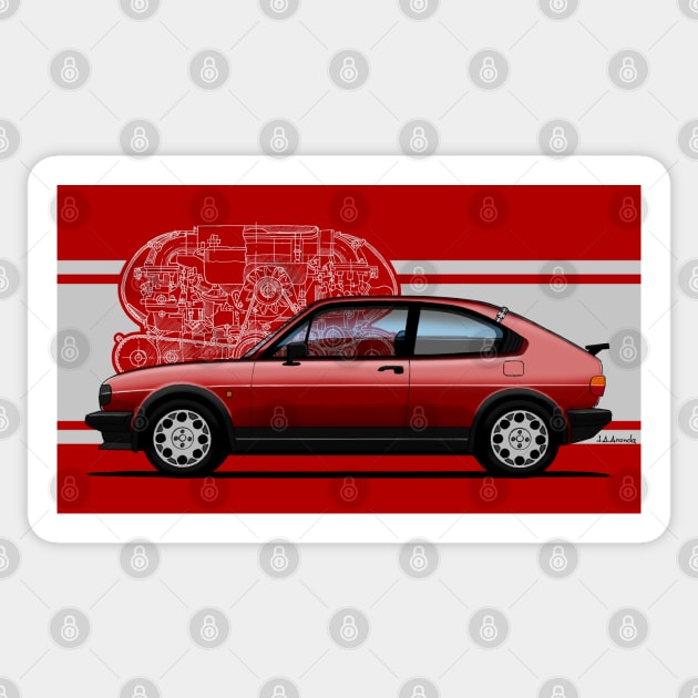 The iconic italian hot hatch - Alfa Romeo Alfasud - Sticker | TeePublic