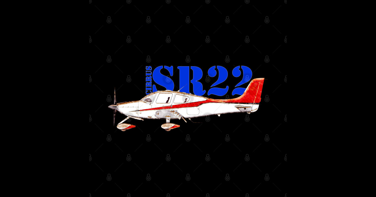 Cirrus SR22 - Light Aircraft - Airplane Watercolor Drawing Illustration ...