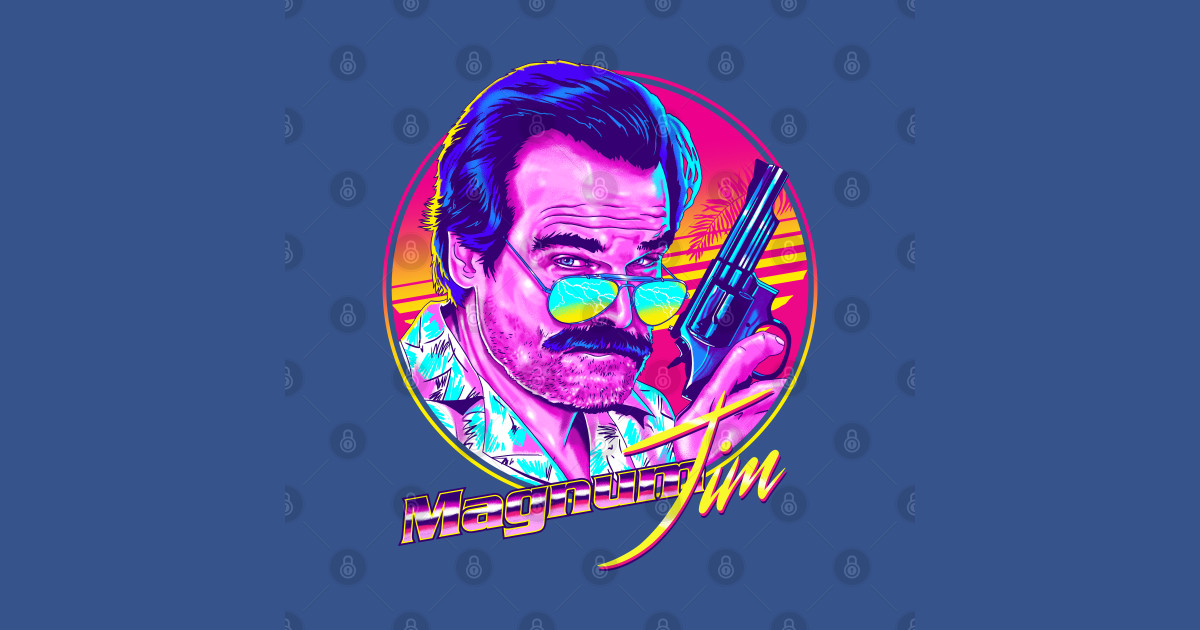 Magnum Jim - Stranger Things - T-Shirt | TeePublic