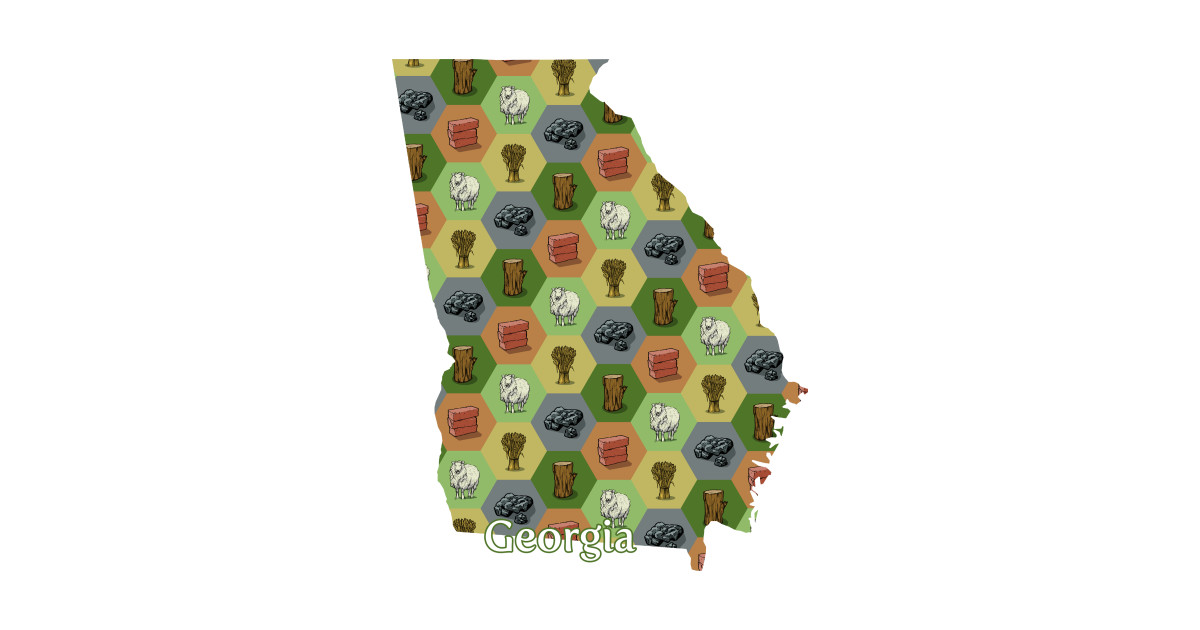 Georgia State Map Board Games - Board Games - T-Shirt | TeePublic