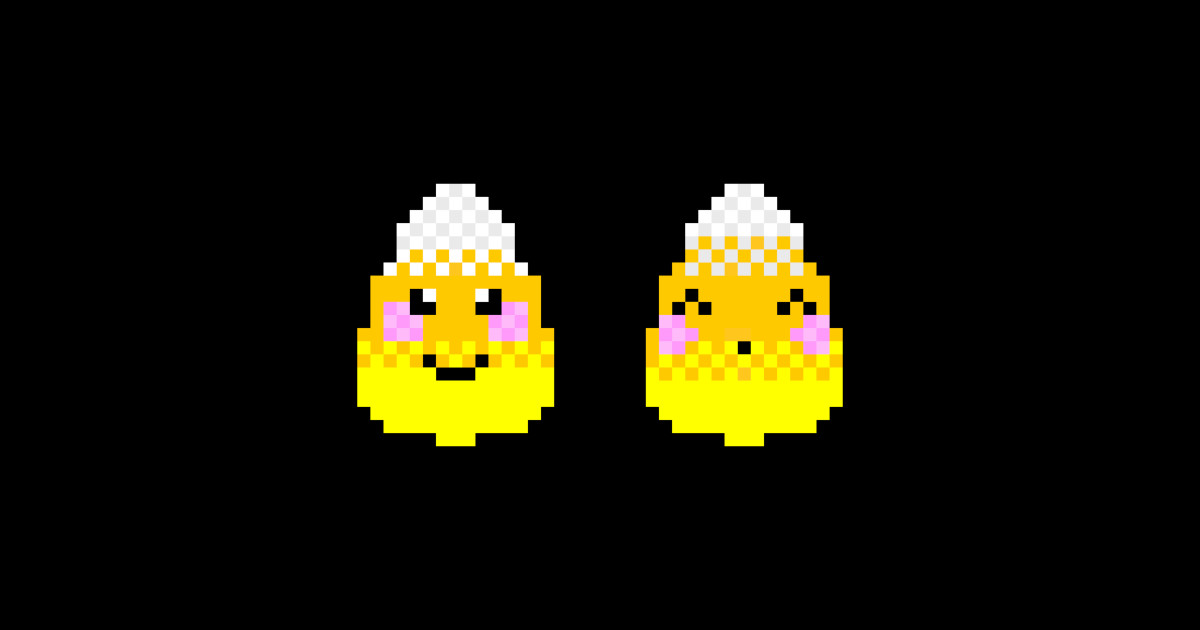 8- Bit Candy Corn Friends - Candy Corn - Sticker | TeePublic