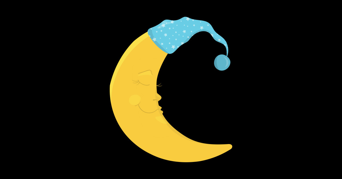 Sleeping Moon, Yellow Moon, Cute Moon, Nightcap - Sleeping Moon ...