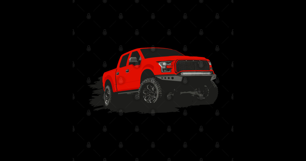 Red Raptor pickup - Ford Raptor - Sticker | TeePublic