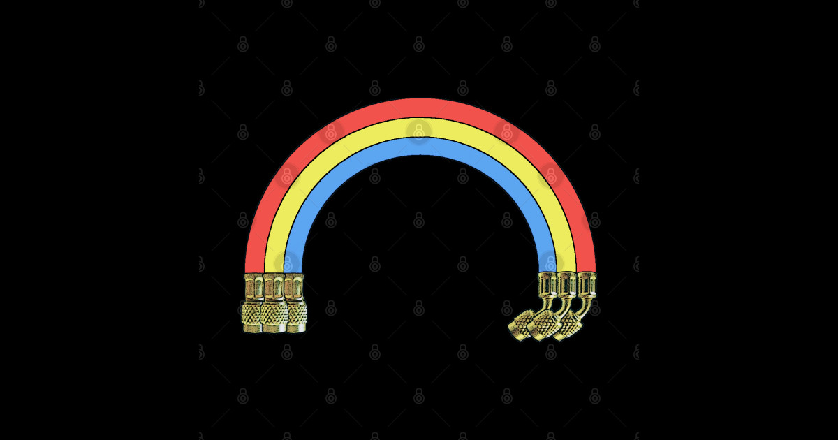 Refrigerant Hoses Rainbow - Hvac - Sticker | TeePublic