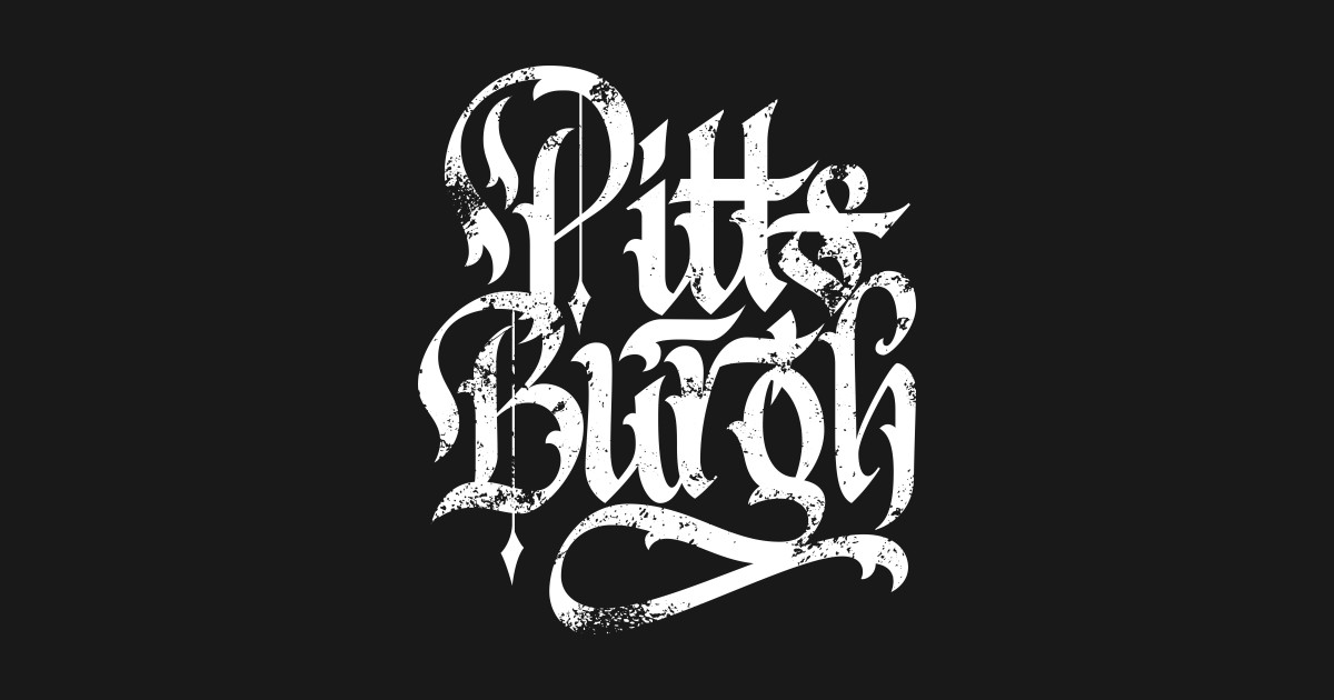 Pittsburgh Map Calligraphy Lettering Fan Art - Pittsburgh - T-Shirt ...