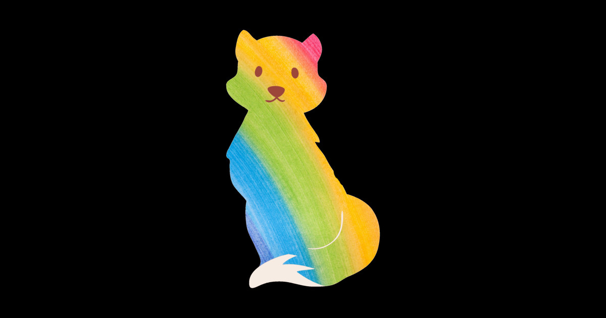 Rainbow fox pattern - Colourful - Colourful - Sticker | TeePublic