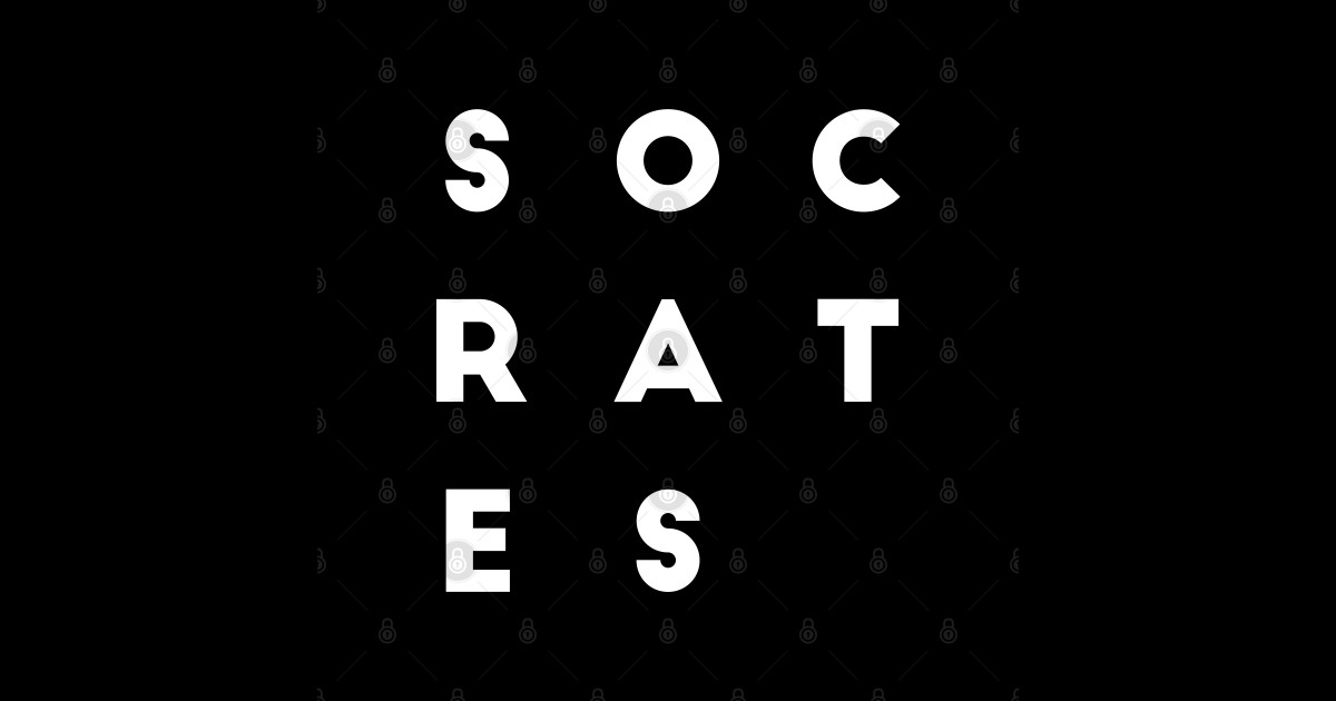 Socrates | Black square, white letters - Socrates - Sticker | TeePublic