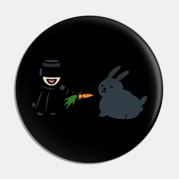 Forsaken Chance and His Fat Bunny Spade - Forsaken Chance - Pin | TeePublic