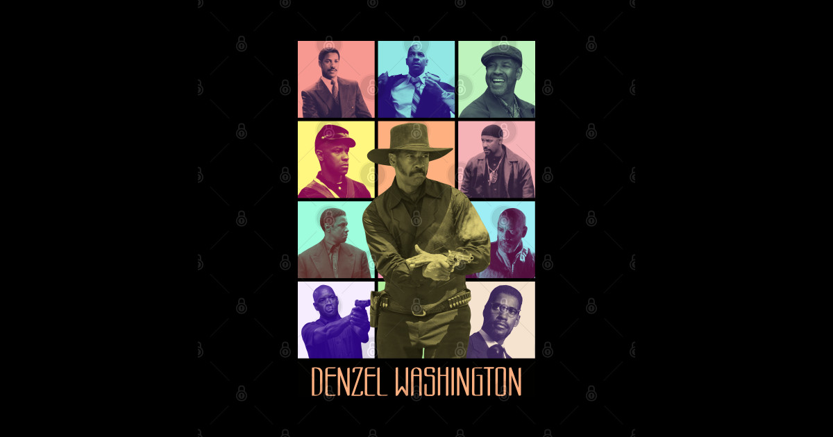 Denzel Washington - Iconic Roles Collage - Denzel Washington - Sticker ...