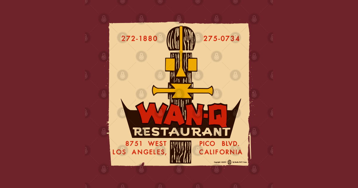 Vintage Wan-Q Restaurant Los Angeles Tiki - Tiki - T-Shirt | TeePublic