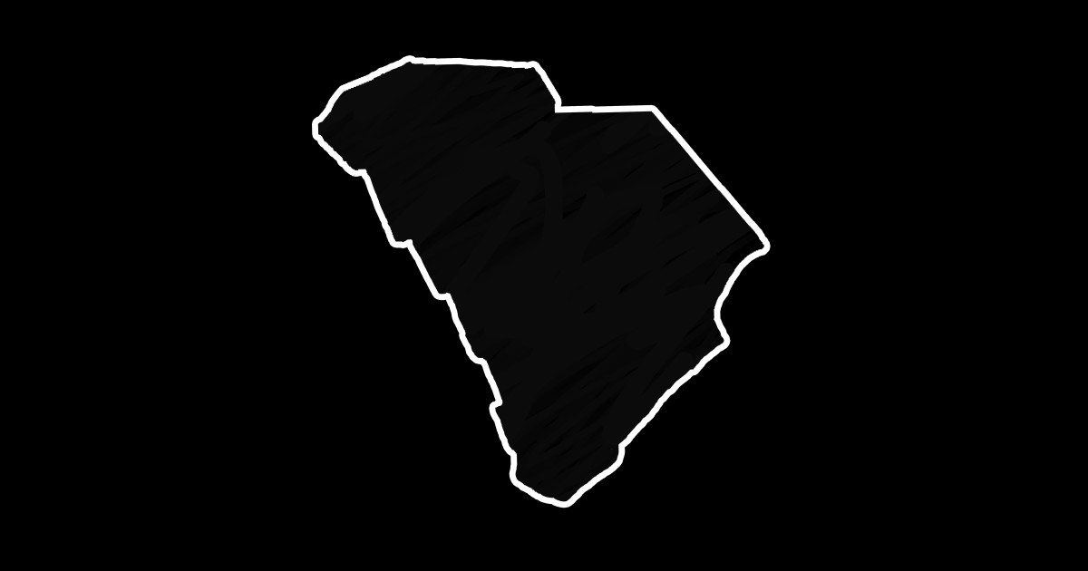 Black South Carolina Outline - Black South Carolina Outline - Sticker ...