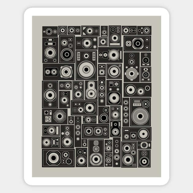 Speaker Stack Black - Speakers - Sticker | TeePublic