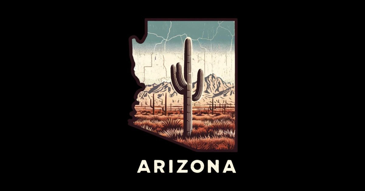 ARIZONA STATE MAP USA - Arizona State - Sticker | TeePublic