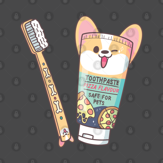 Corgi Dental Toothpaste Toothbrush Set (Pizza Flavour) - Corgi Lover ...