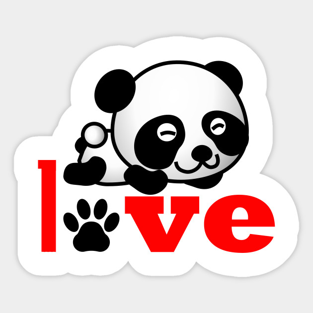 Love Panda - Panda Bear - Sticker | TeePublic