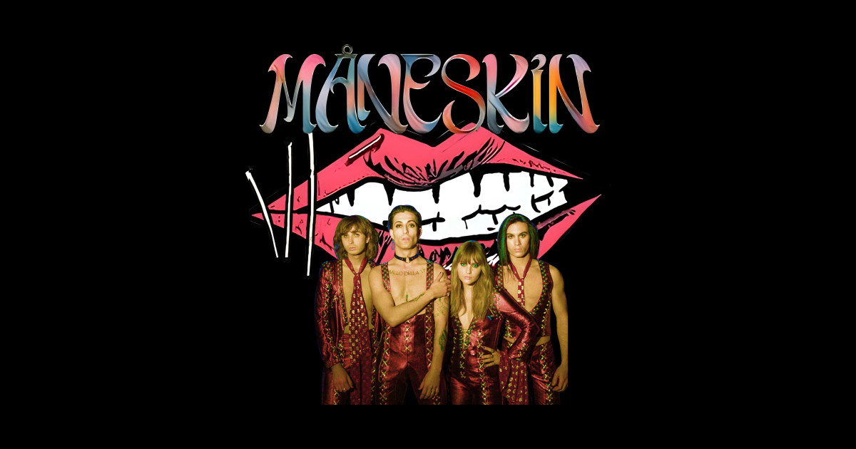 All Member And Lips Eye - Maneski Music Band - Sticker | TeePublic