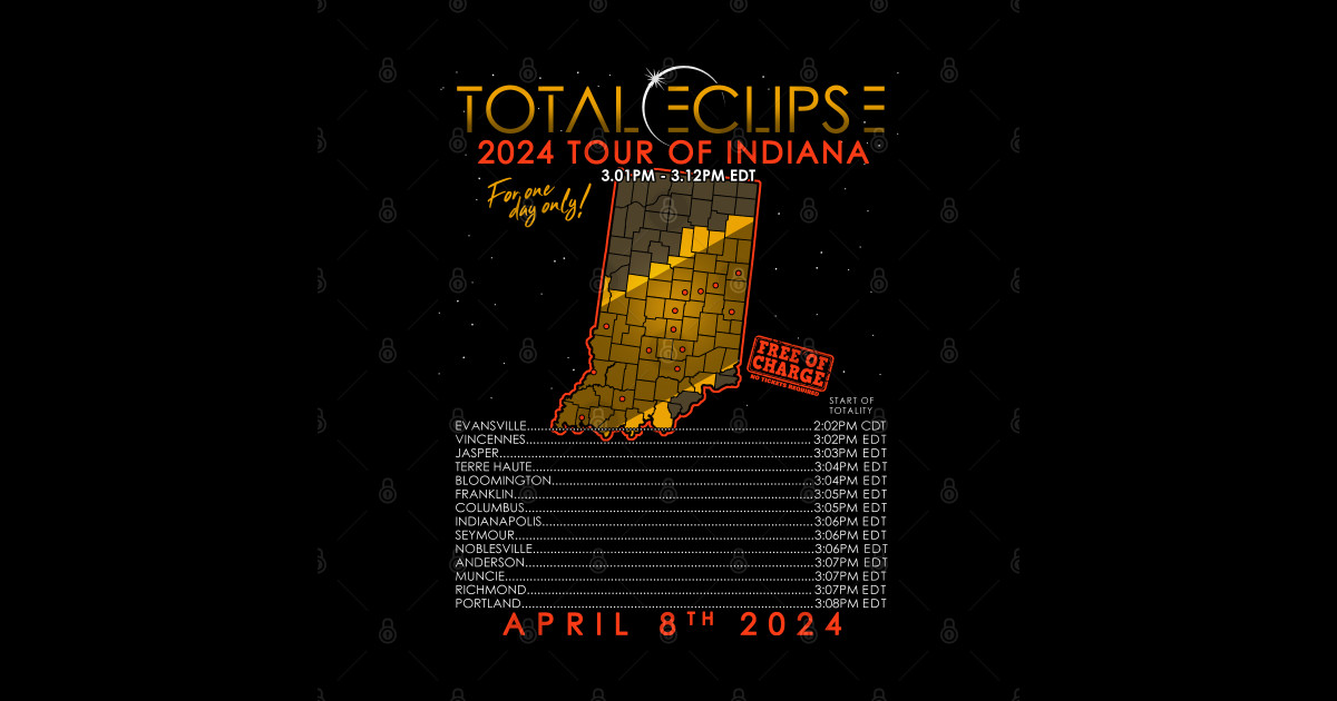 Total Solar Eclipse 2024 Tour of Indiana - Indiana Eclipse - Sticker ...